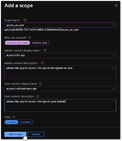 Setting up Azure AD Authentication - fullstackhero